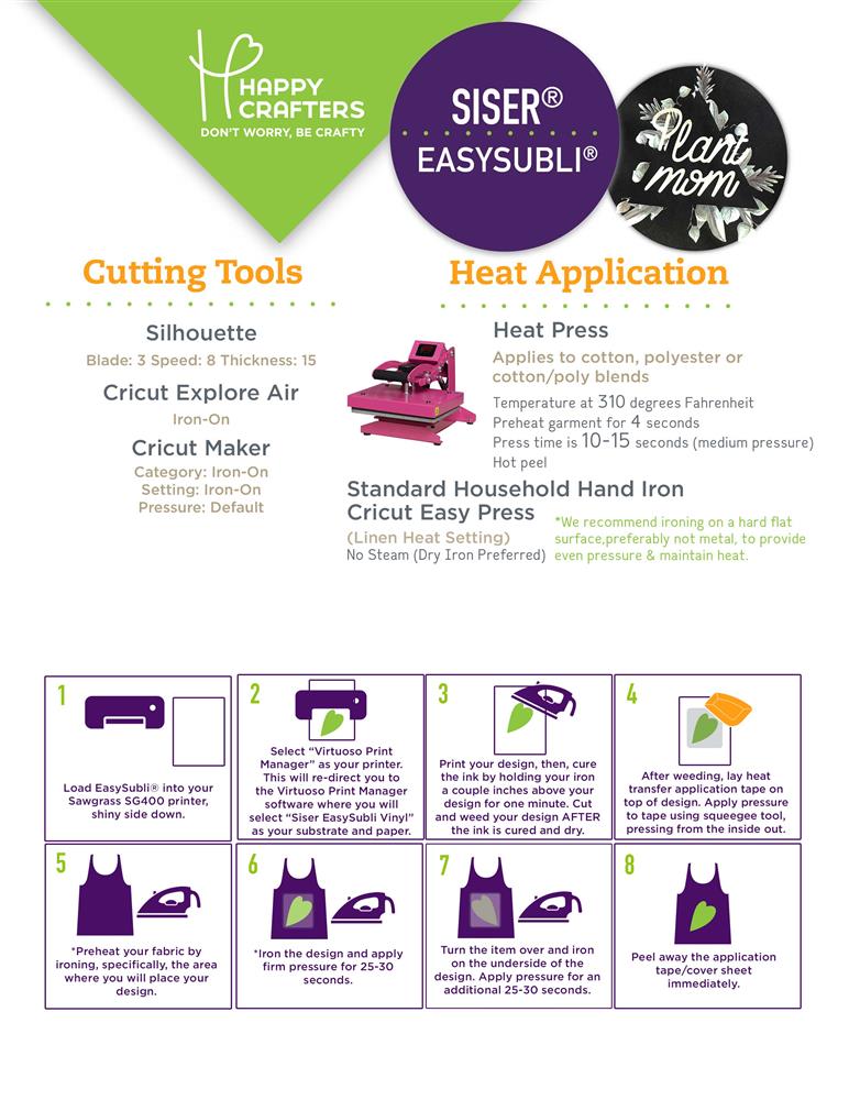 Siser® EasySubli Sheets | Happy Crafters Canada